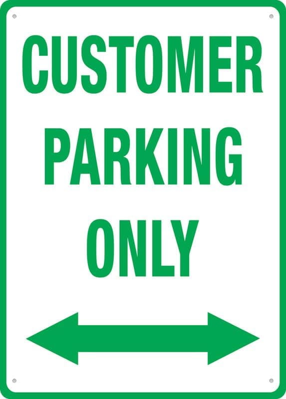 Customer Parking Only Two Way Arrow Sign Outdoor Metal Sign - 12 X 8 ...