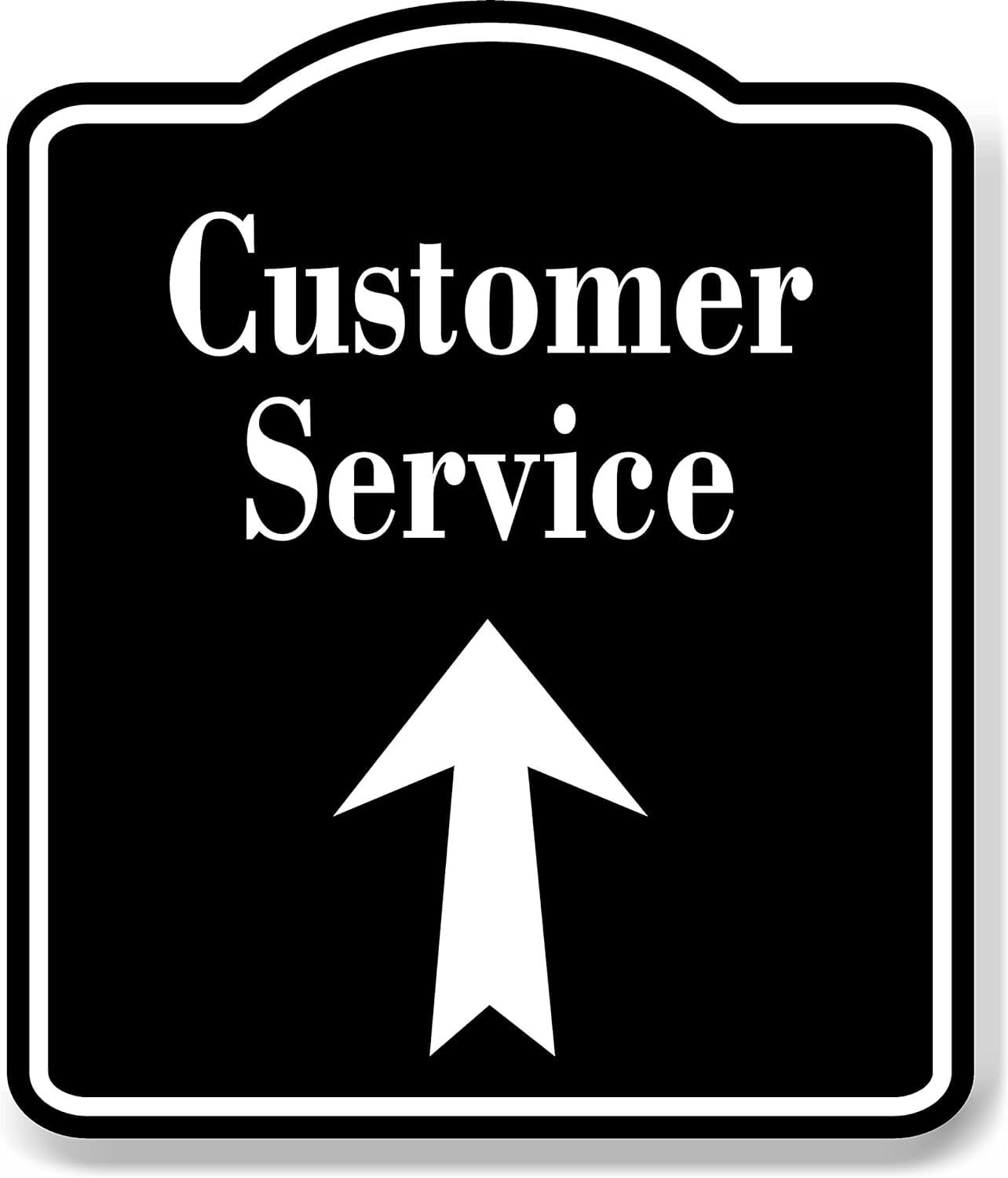 Customer Service Up Arrow BLACK Aluminum Composite Sign, 15"x18 ...