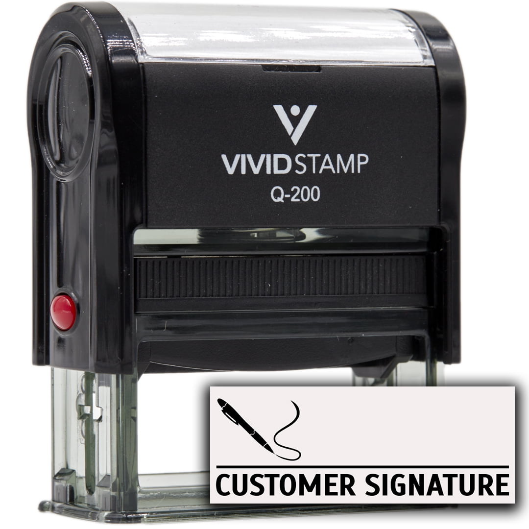 Vivid Stamp Customer Signature Self-Inking Rubber Stamp Set - Walmart.com