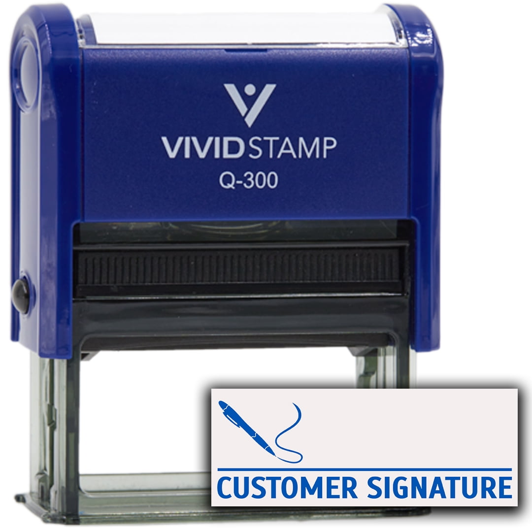Customer Signature Self-Inking Office Rubber Stamp(Blue Ink) - Q-300 ...