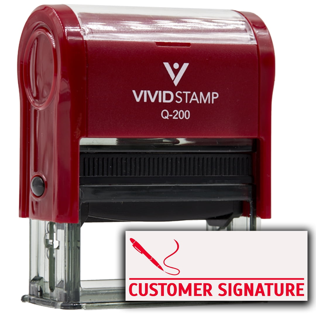 Customer Signature Self-Inking Office Rubber Stamp (Red Ink) - Q-200 ...