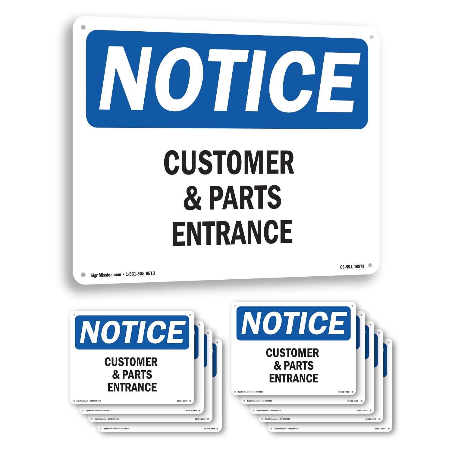Customers And Parts Entrance OSHA Notice Rigid Plastic Sign 14 Inch x ...