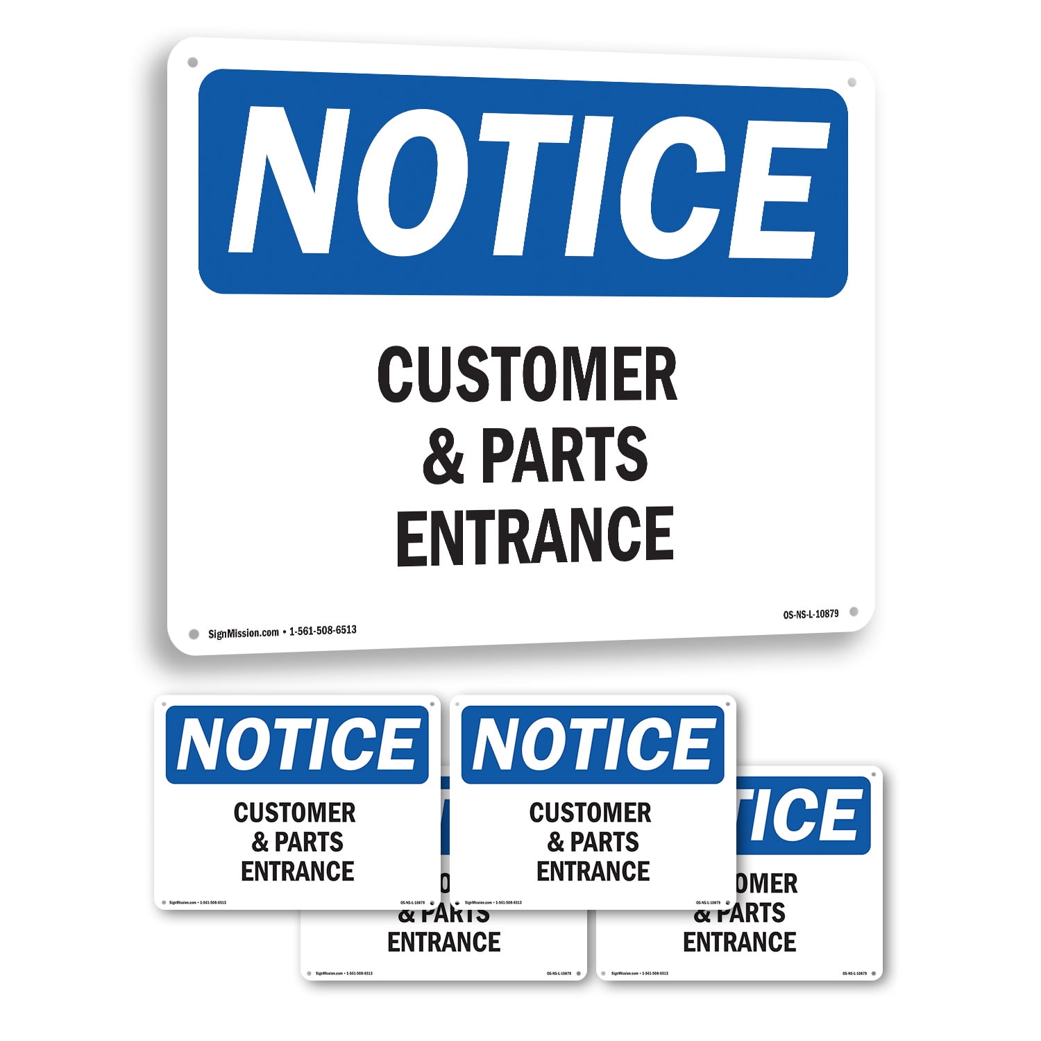 Customers And Parts Entrance OSHA Notice Rigid Plastic Sign 24 Inch x ...