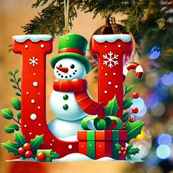 Customizable 26-Letter Alphabet Christmas Ornament Set with Hanging ...