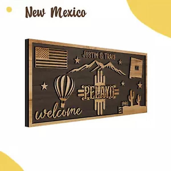 Customizable 3D New Mexico-Themed Wall Decor, Personalized with Couples ...