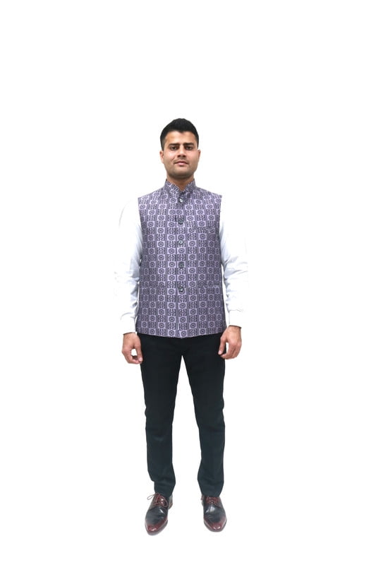 Luxe Jacquard Nehru Jacket for Men - Designer Formal Party Wear ...