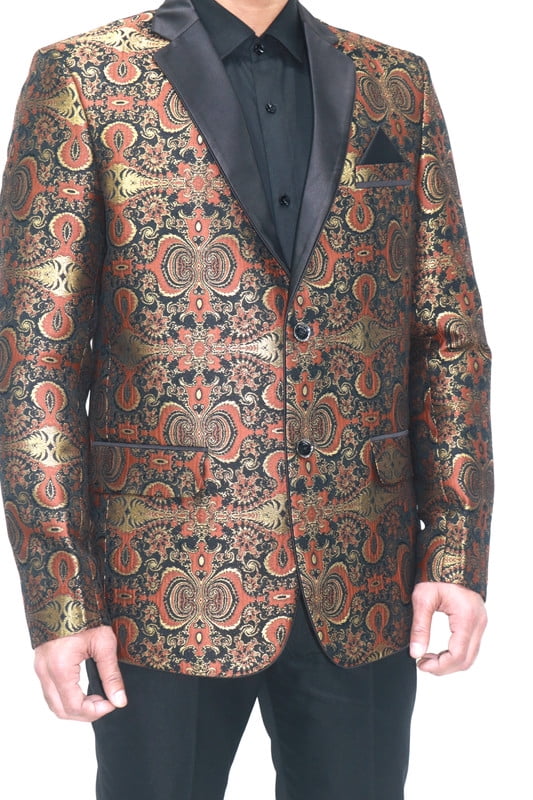 Customizable Art Silk Jacquard Tuxedo Jacket with Tuxedo Lapels and ...
