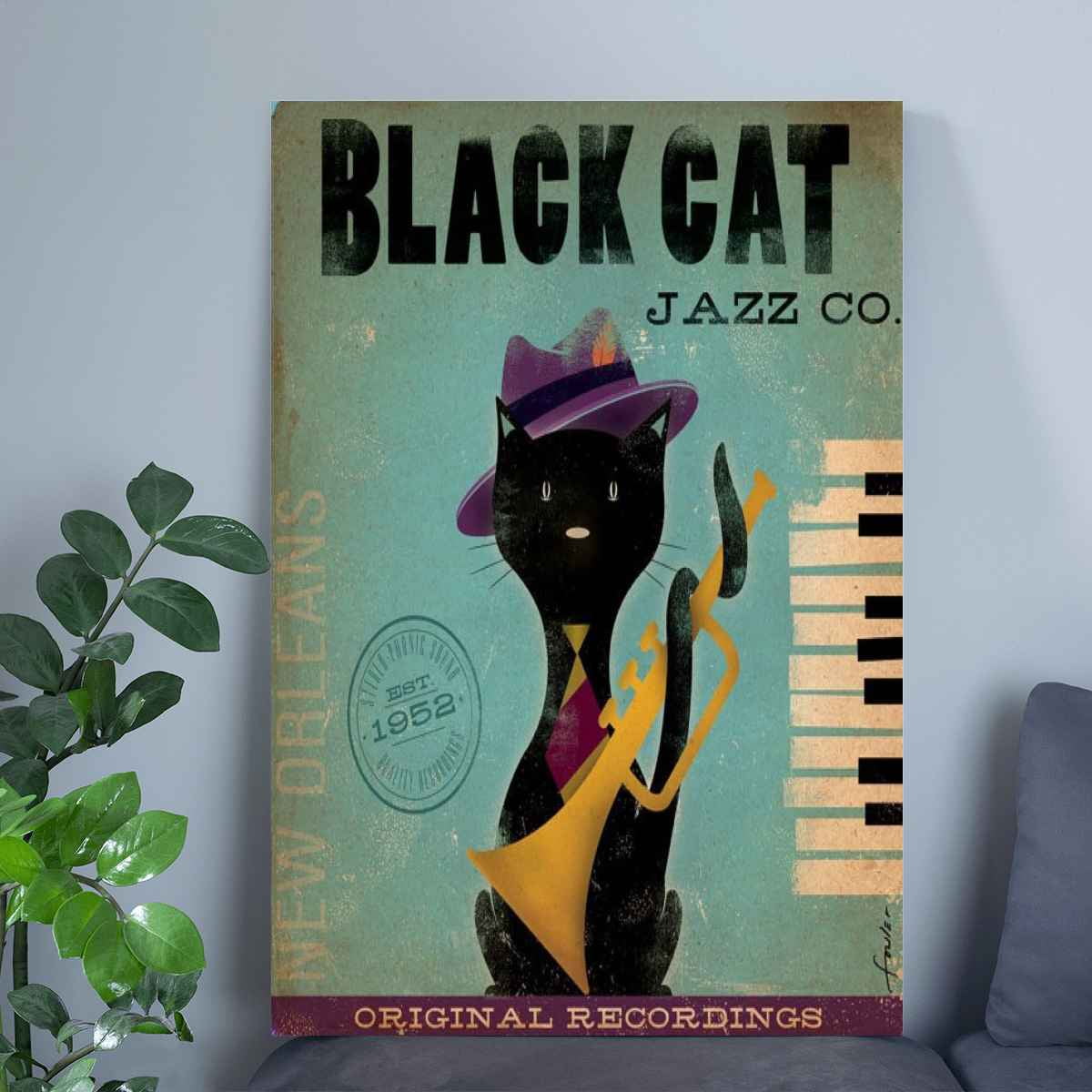 Customizable Black Cat Halloween Poster 11 x 17 Inch Poster - Walmart.com