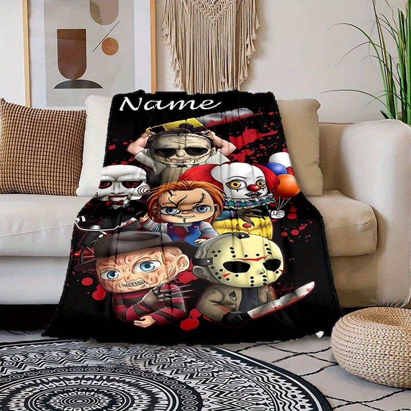 Customizable Chucky Horror-Themed Flannel Blanket - Lightweight, Warm ...