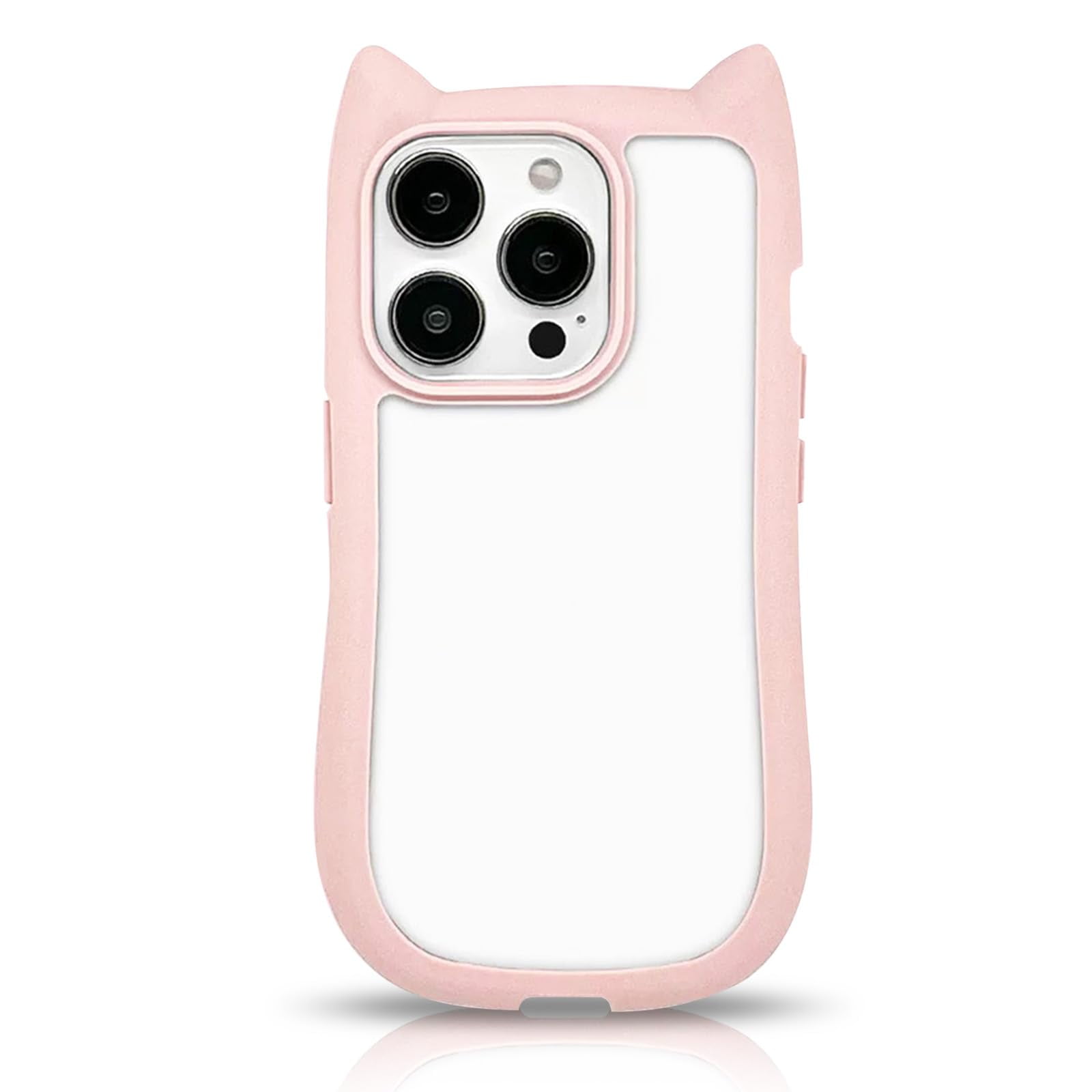 Customizable Cute Cat Ears Clear Acrylic Phone Case for iPhone 15 Pro ...