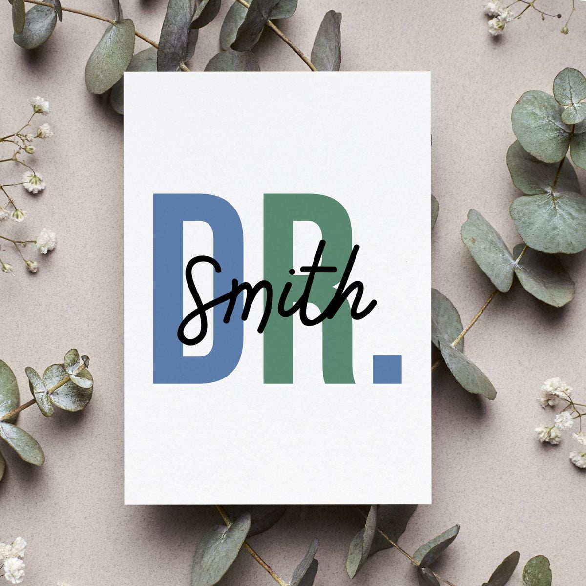 Customizable Doctor Name Card – "Dr. Smith" Elegant Design – Blank ...