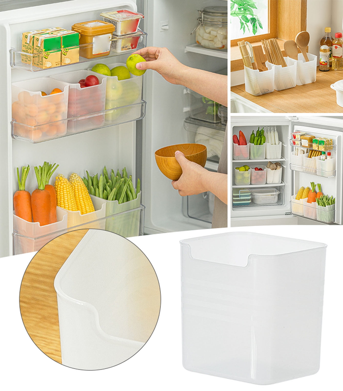 Customizable Fridge Organizer Bins with Dividers - Flexible Door ...