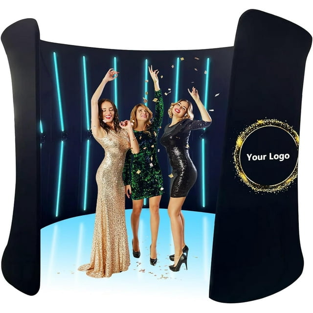 Customizable LED 360 Photo Booth Backdrop Enclosure, 360 Photo Booth ...