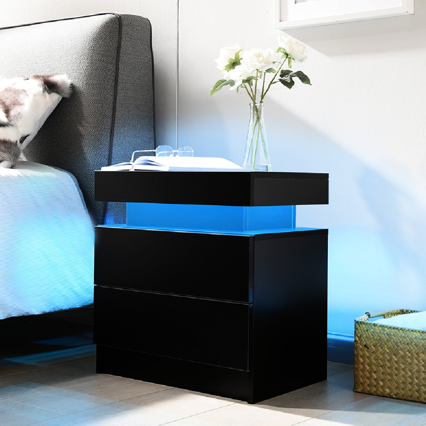 Customizable LED light mode / Functional nightstand for game room ...