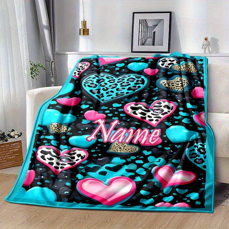 Customizable Love Theme Blanket | Name Personalized 280gsm Plush ...