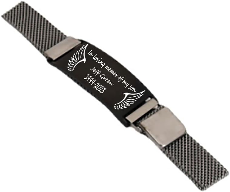 Customizable Memorial Bracelet ideal for Men Forever in My Heart Angel ...