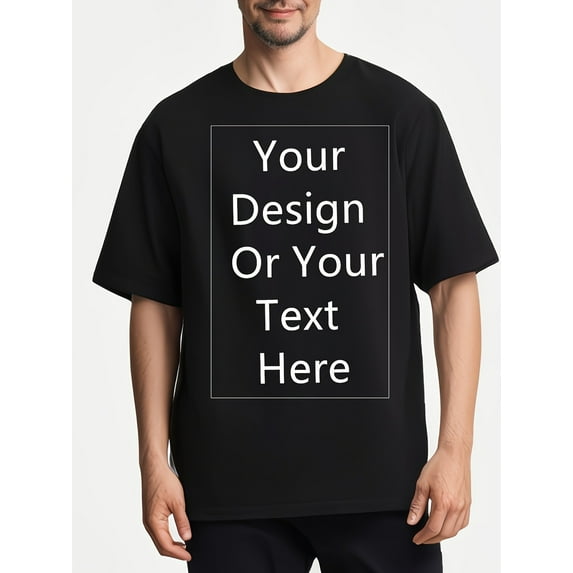 Customizable Men's 100% Cotton T-Shirt - Soft Thickened Fabric ...