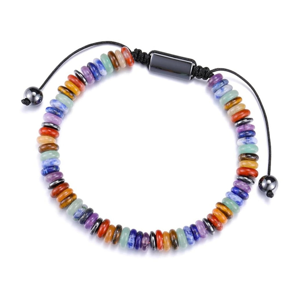 Customizable Multicolor Stone Flying Discs Bead Bracelet Skin Friendly ...