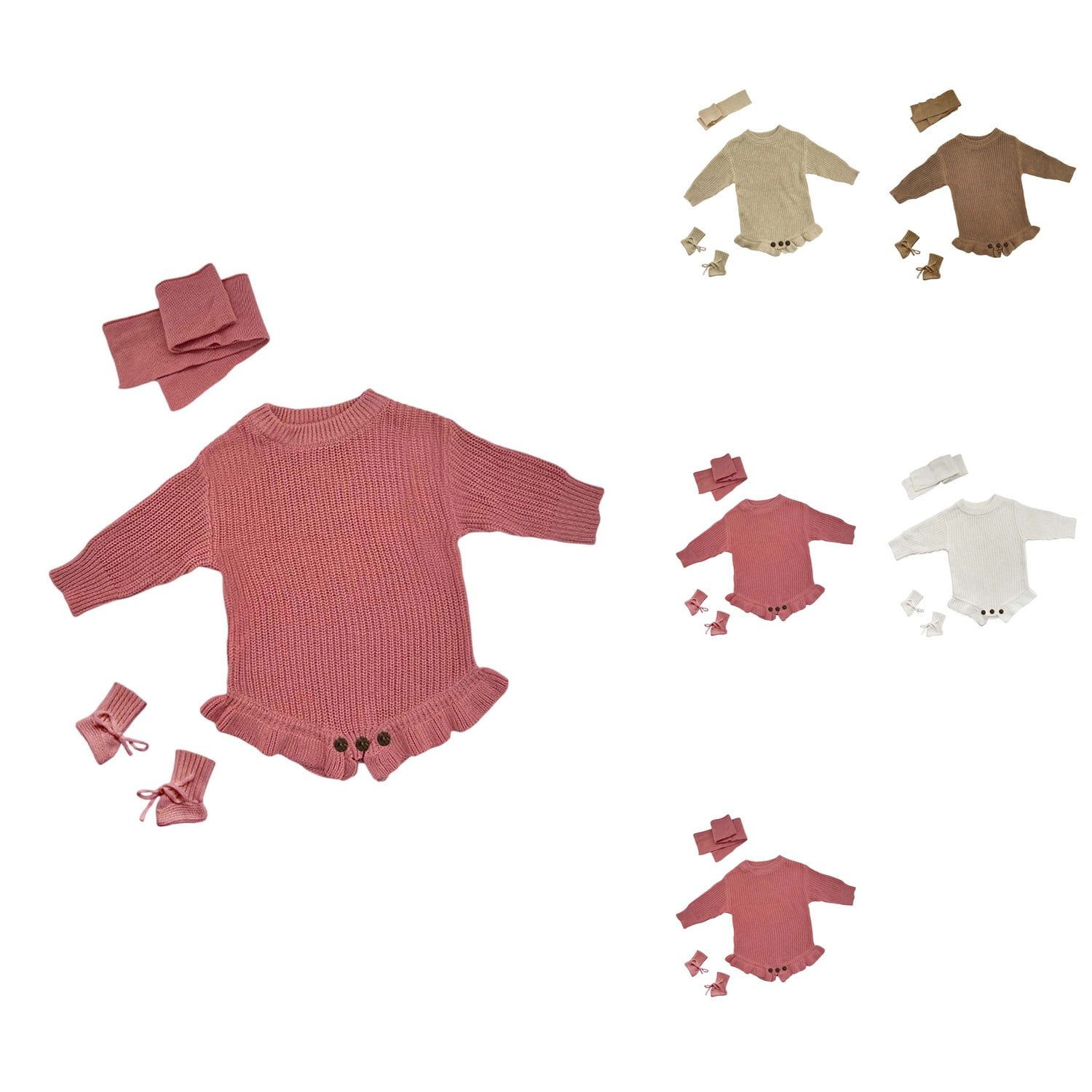 Customizable Name Hand Embroidered Baby Jumpsuit, Long Sleeve Knitted ...