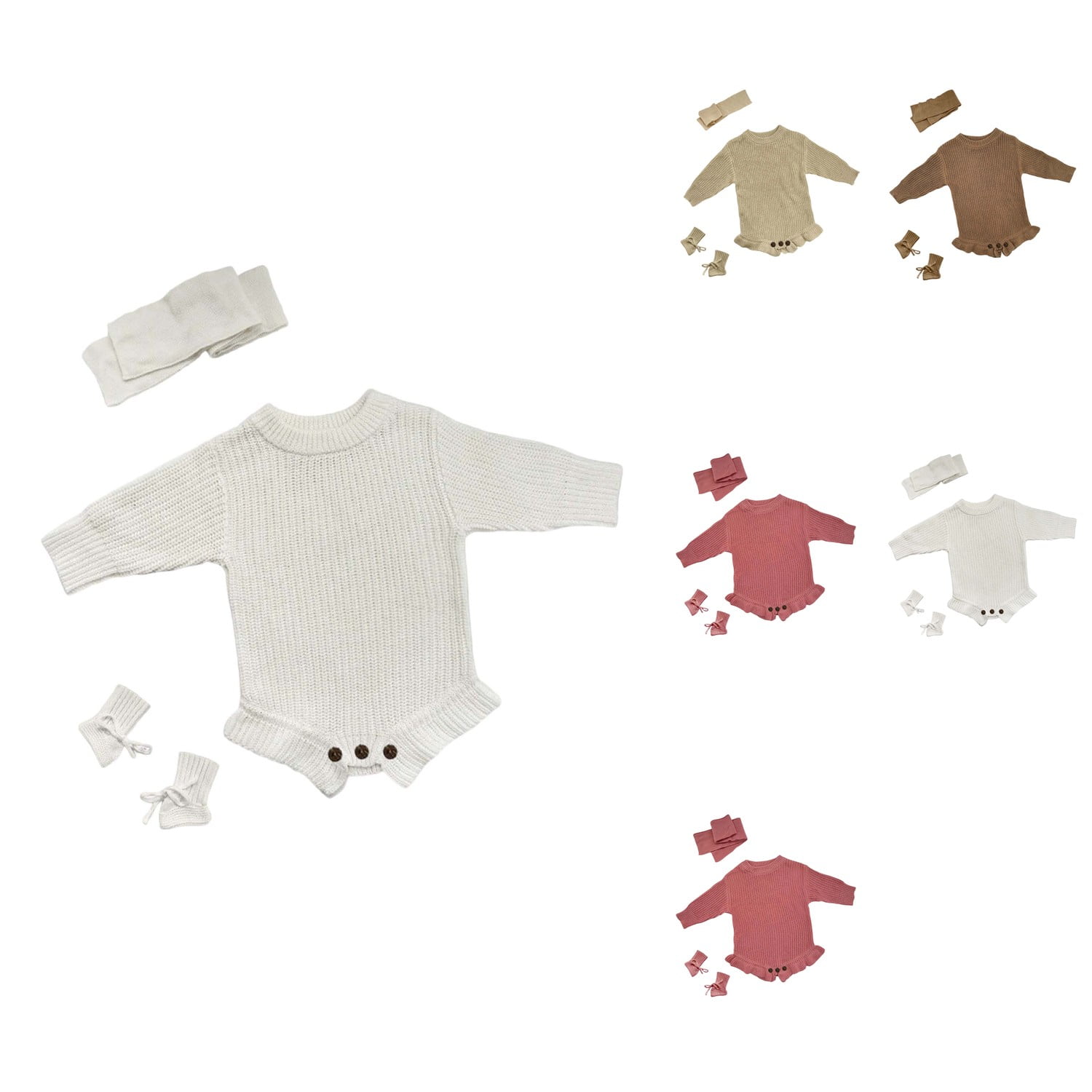 Customizable Name Hand Embroidered Baby Jumpsuit, Long Sleeve Knitted ...