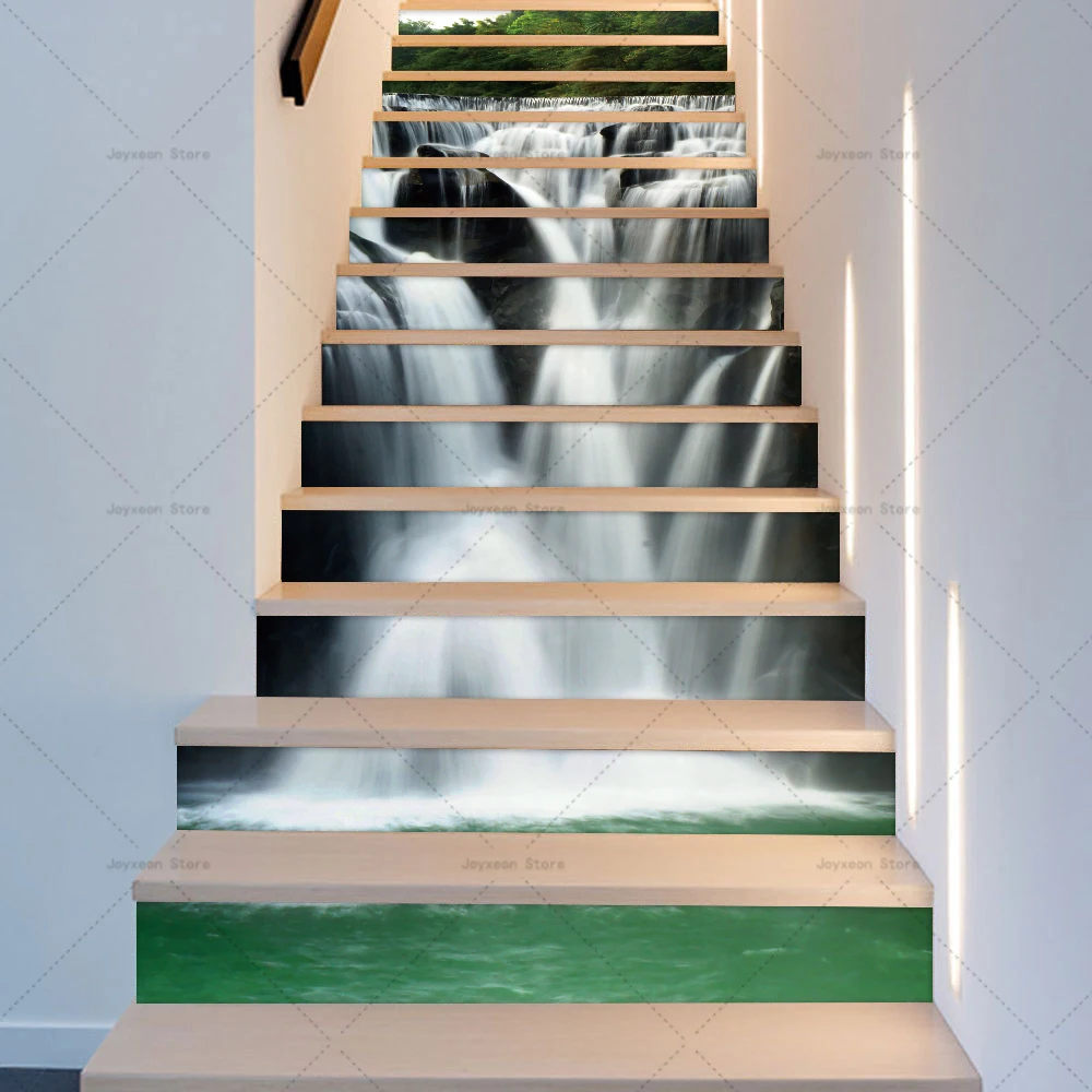 Customizable Pattern Staircase Sticker 6pcs/13pcs Vinyl PVC Waterproof ...