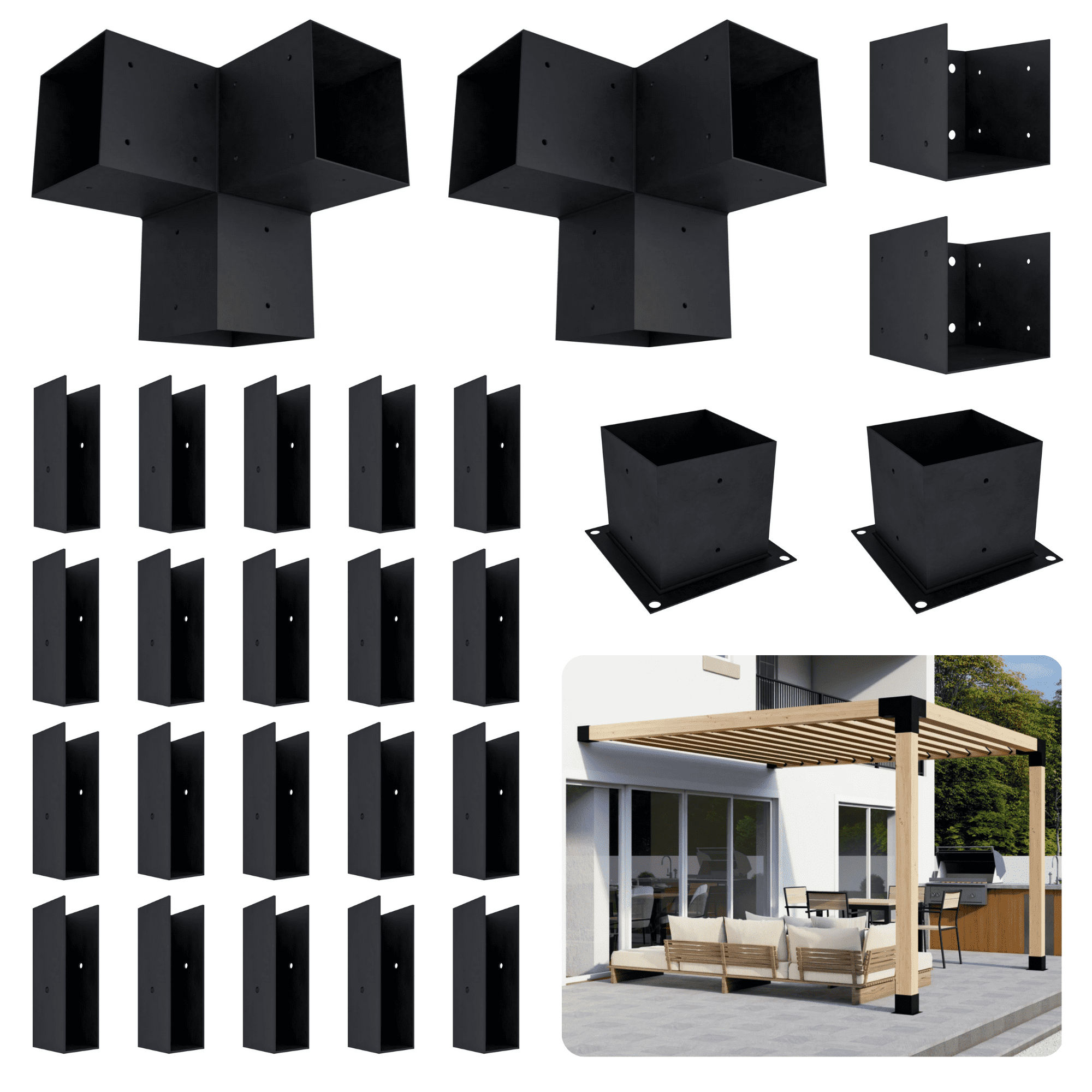 Customizable Pergola Kit for 12x10 Pergola with 2 Posts - Heavy-Duty ...