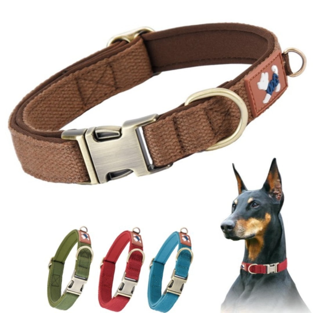 Customizable Pet Collar - Engravable Loss Prevention Dog Collar, Cotton ...