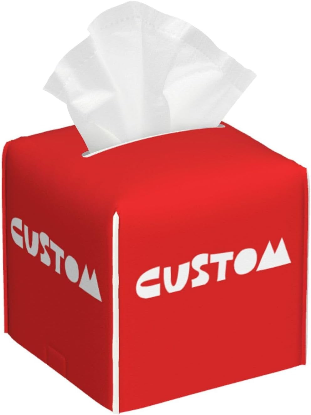 Customizable Photo Design Tissue Box Holder, 5.2" Cube for Bathroom Vanity Countertop Car Office ...