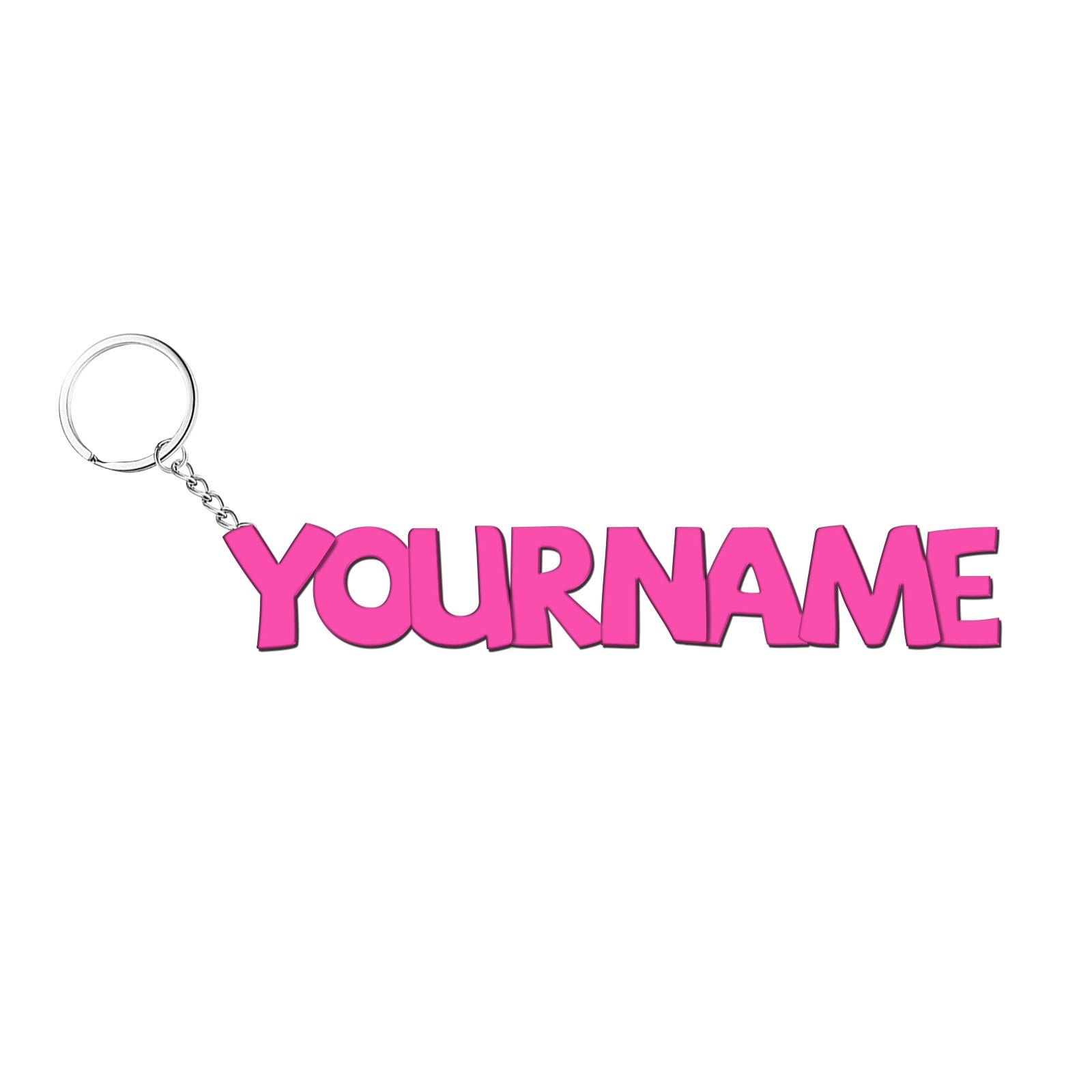 Customizable Pink Name Keychain Personalized Key Ring for Gifts ...