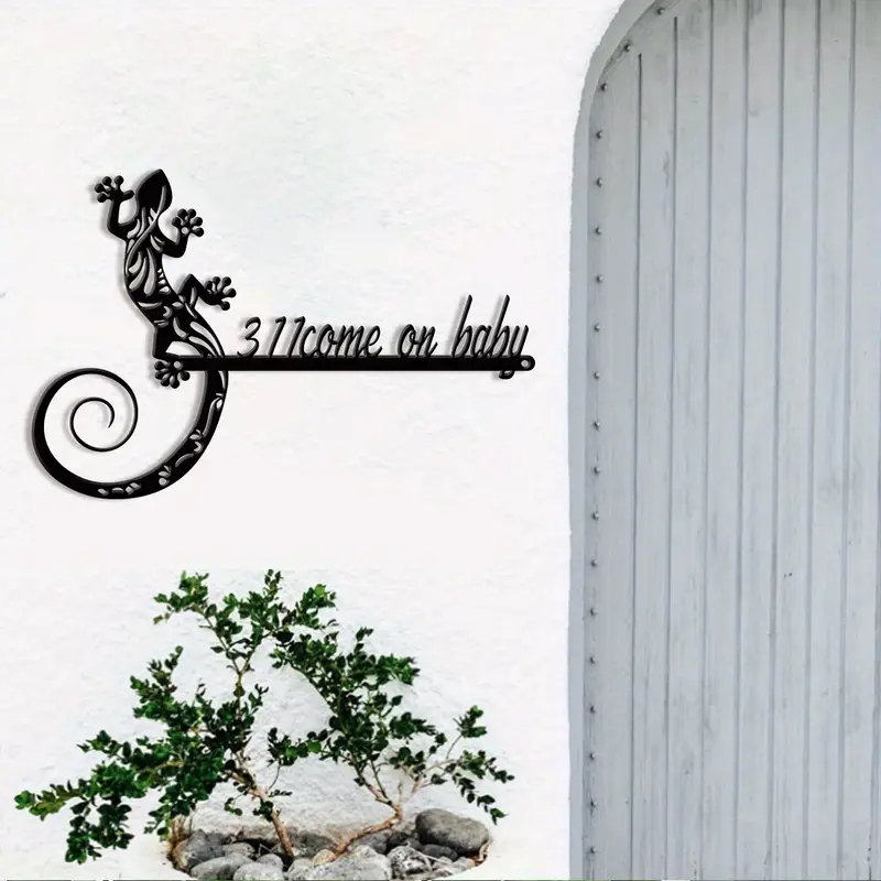 Customizable Retro Lizard Metal Outdoor Decor, Street Name Plate Front ...