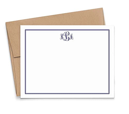 Customizable Stationery Sets - Monogrammed Note Cards with Envelopes ...