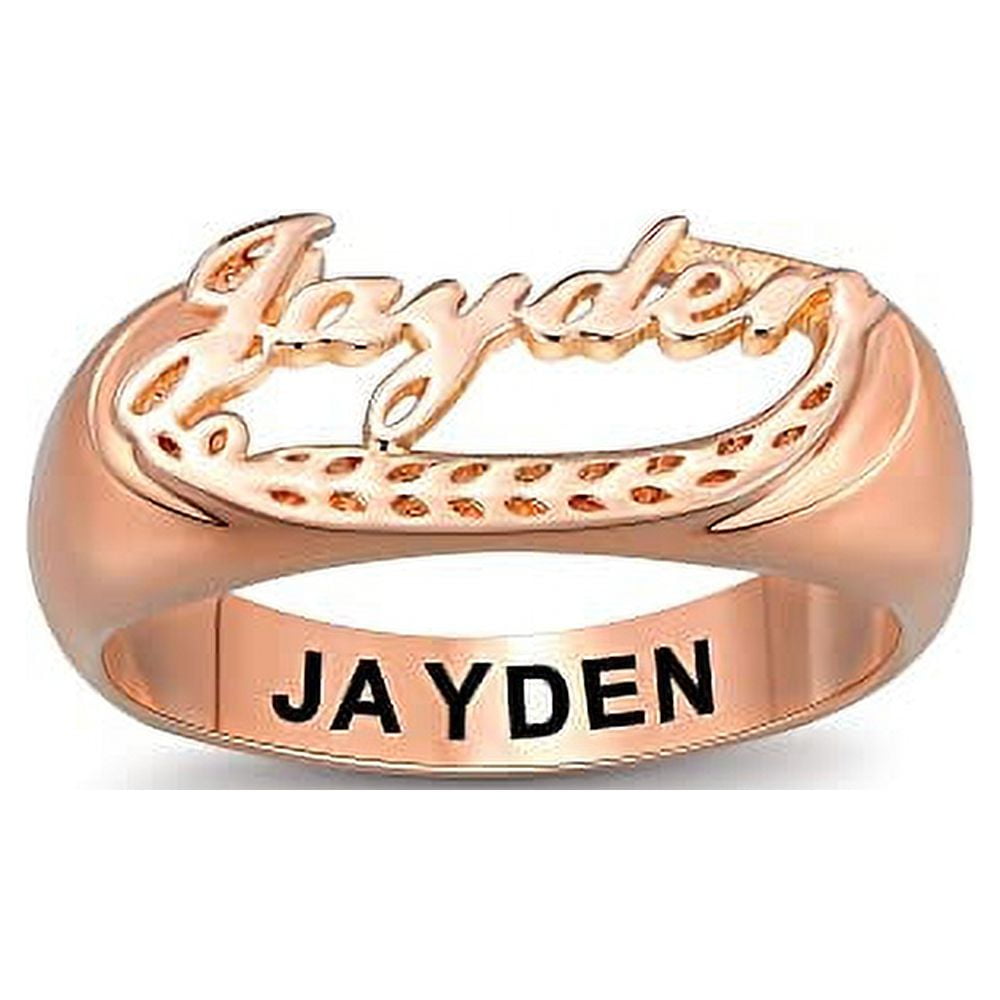Customizable Sterling Silver Name Ring Custom Birthstone Engraved name ...