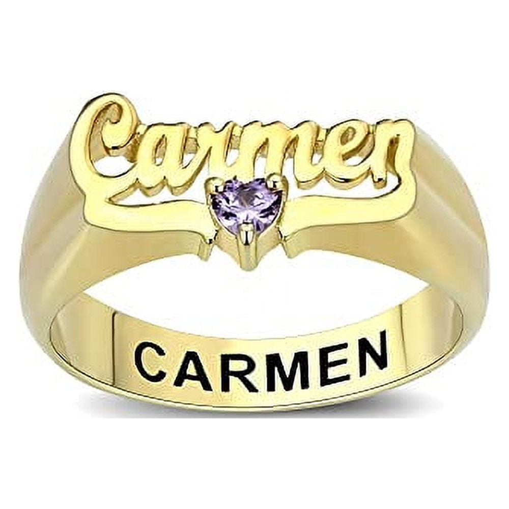 Customizable Sterling Silver Name Ring Custom Birthstone Engraved name ...
