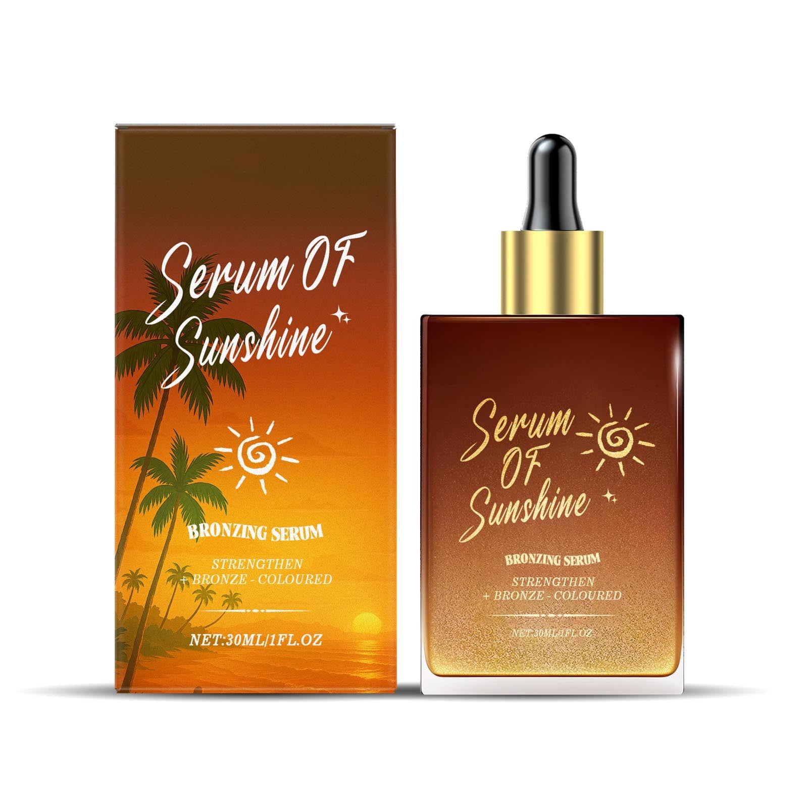 Customizable Tanning Drops - 30ml Body Bronzer with Glycerin & Walnut Oil for Hydrated, Natural ...