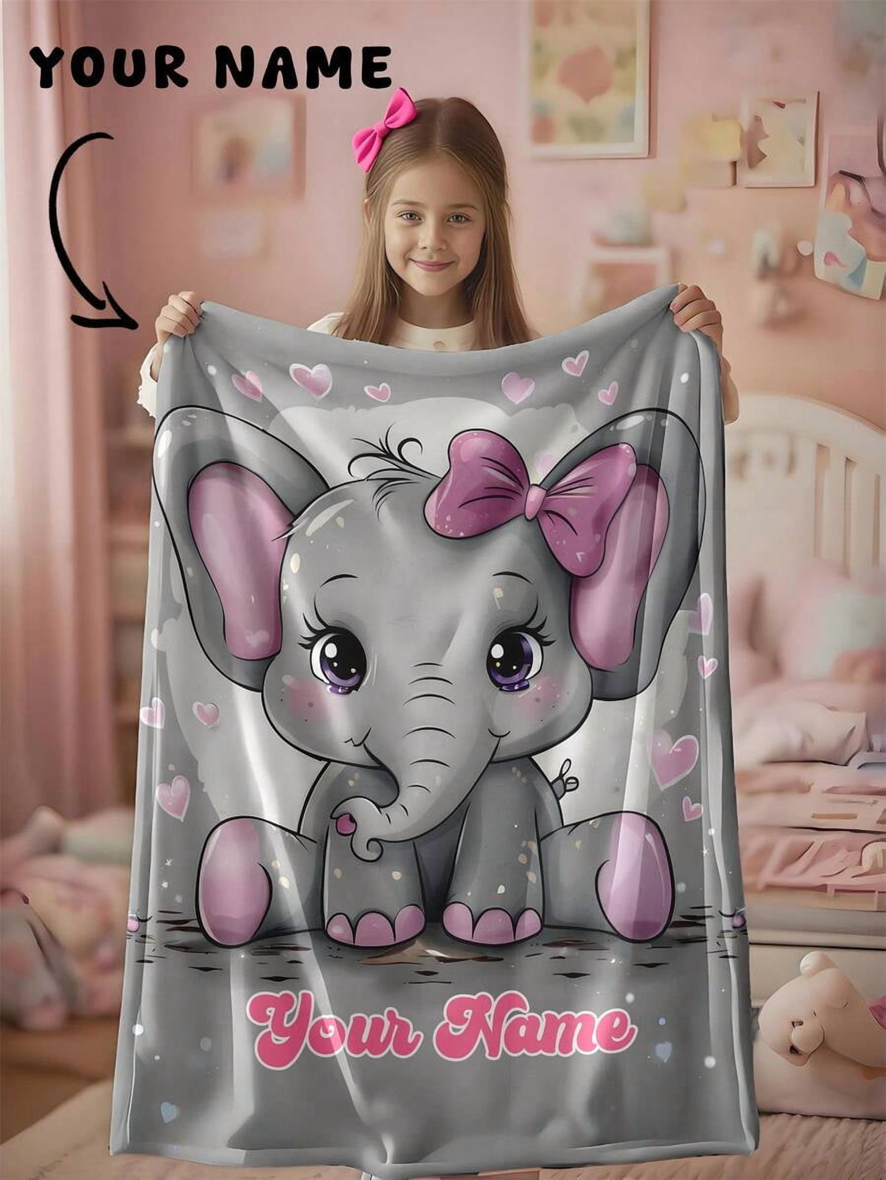 Customizable Text Family Elephant Memorial Blanket - Personalized Photo ...