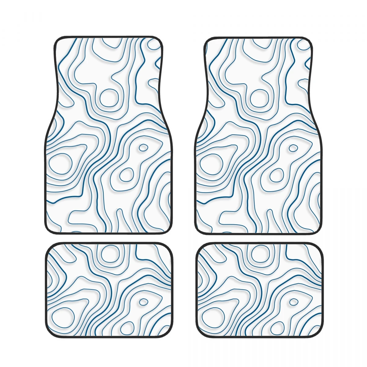 Customizable Topographic Car Floor Mats 4 Piece Set Front and Rear ...