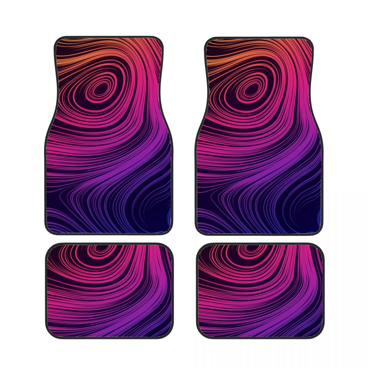 Customizable Topographic Car Floor Mats 4 Piece Set Front and Rear ...