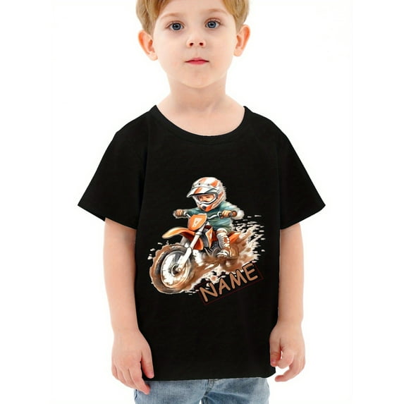 Customizable Youngsters' Motorcycle Graphic Tee - Fun & Personalized ...