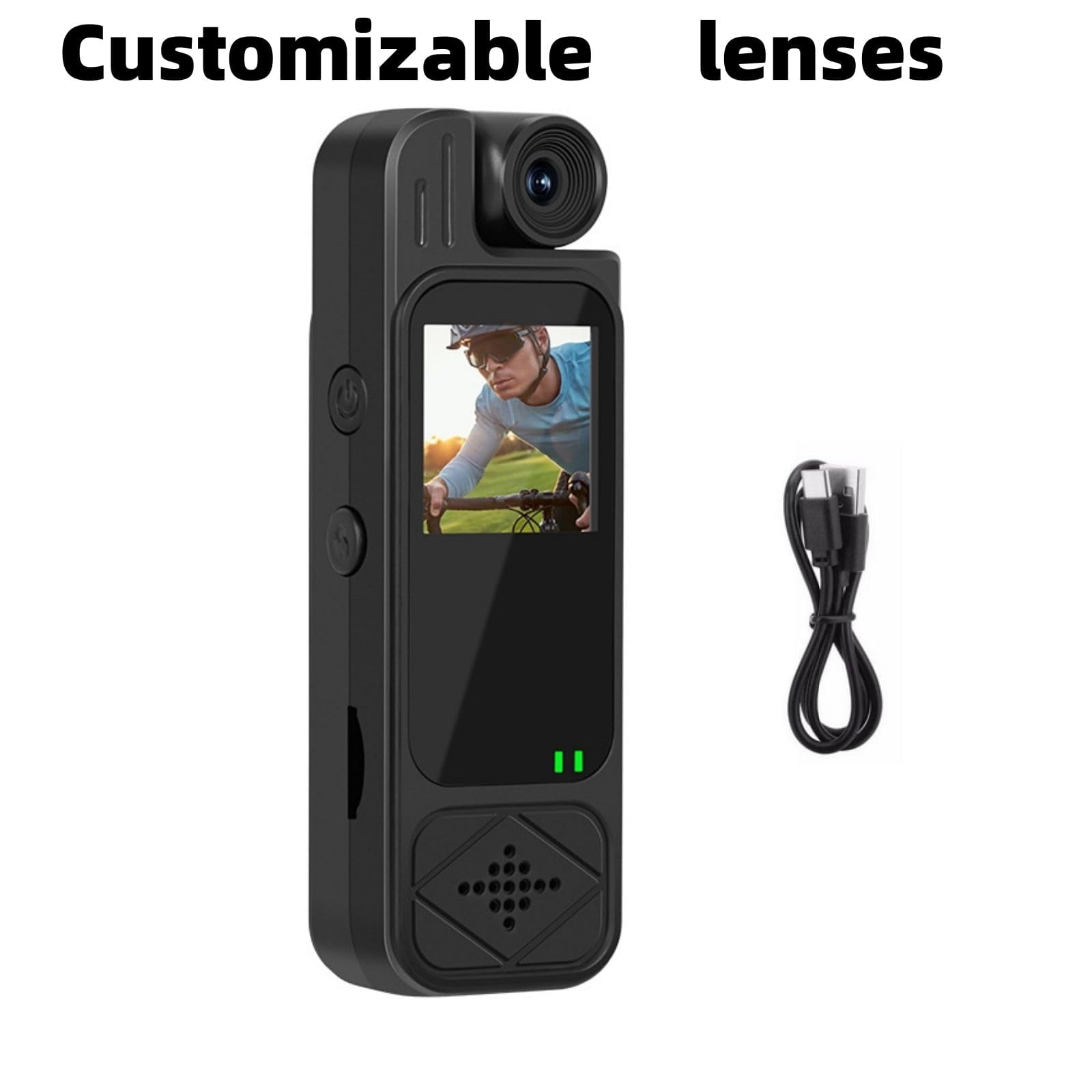 Customizable lens, mini portable camera, camera with 180° rotating lens ...