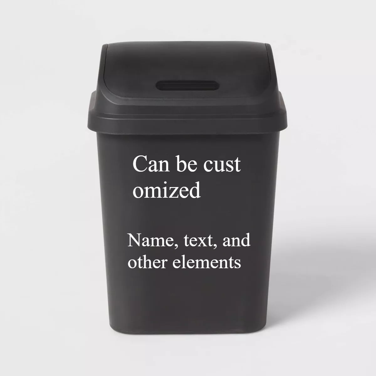 Customizable trash bins - personalize with names, text & other elements ...