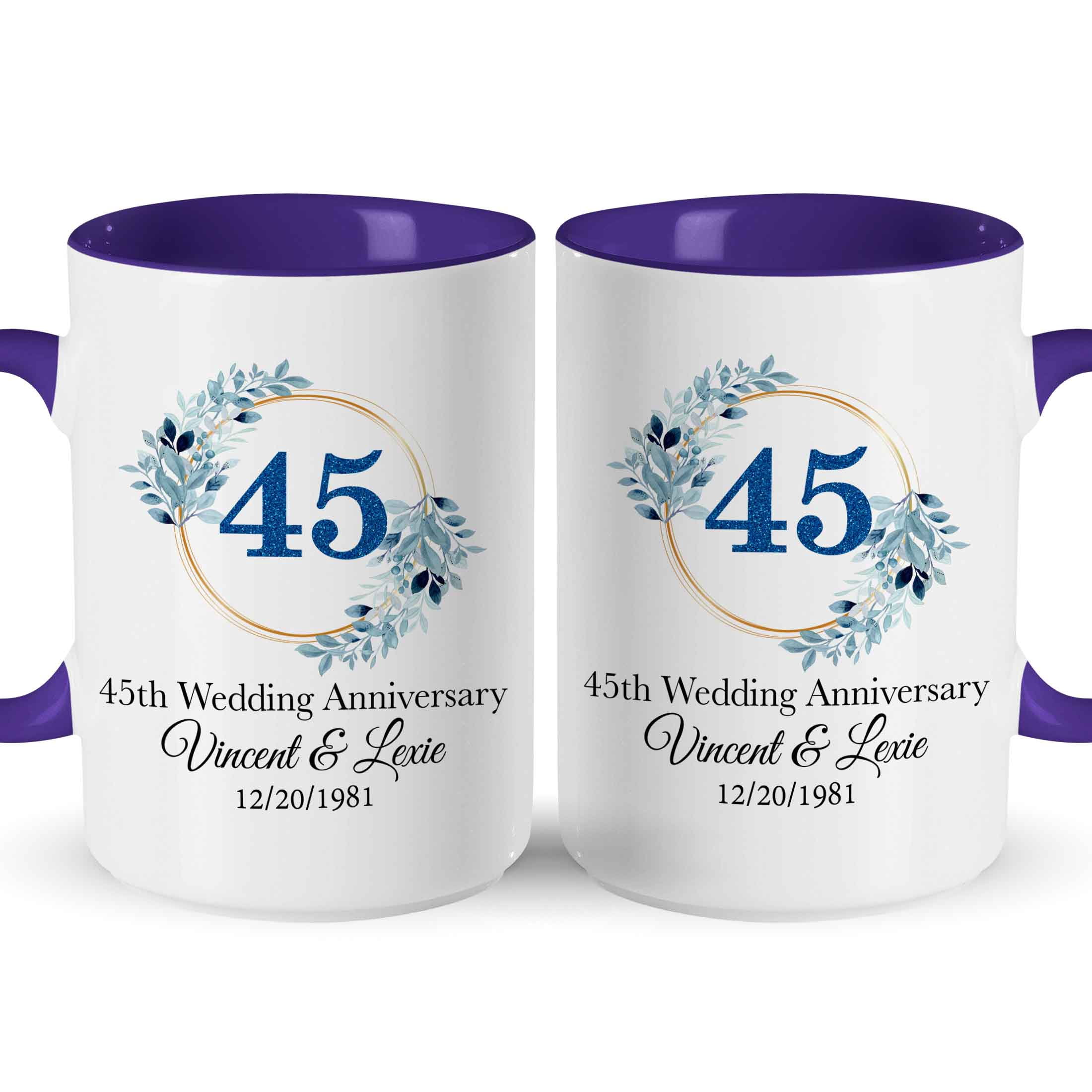 Customizaholic 45th Wedding Anniversary Personalized Couple Mug ...