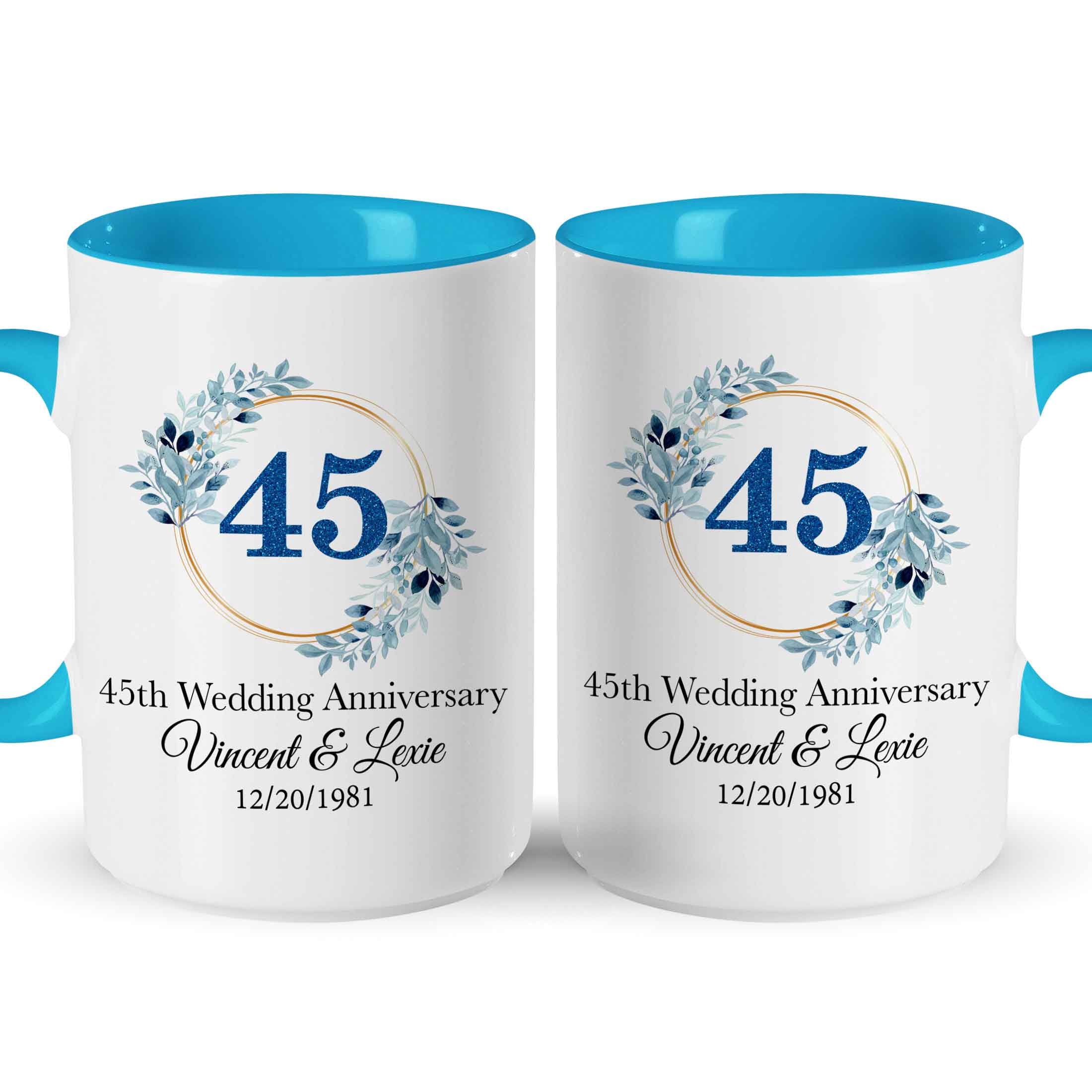 Customizaholic 45th Wedding Anniversary Personalized Couple Mug ...