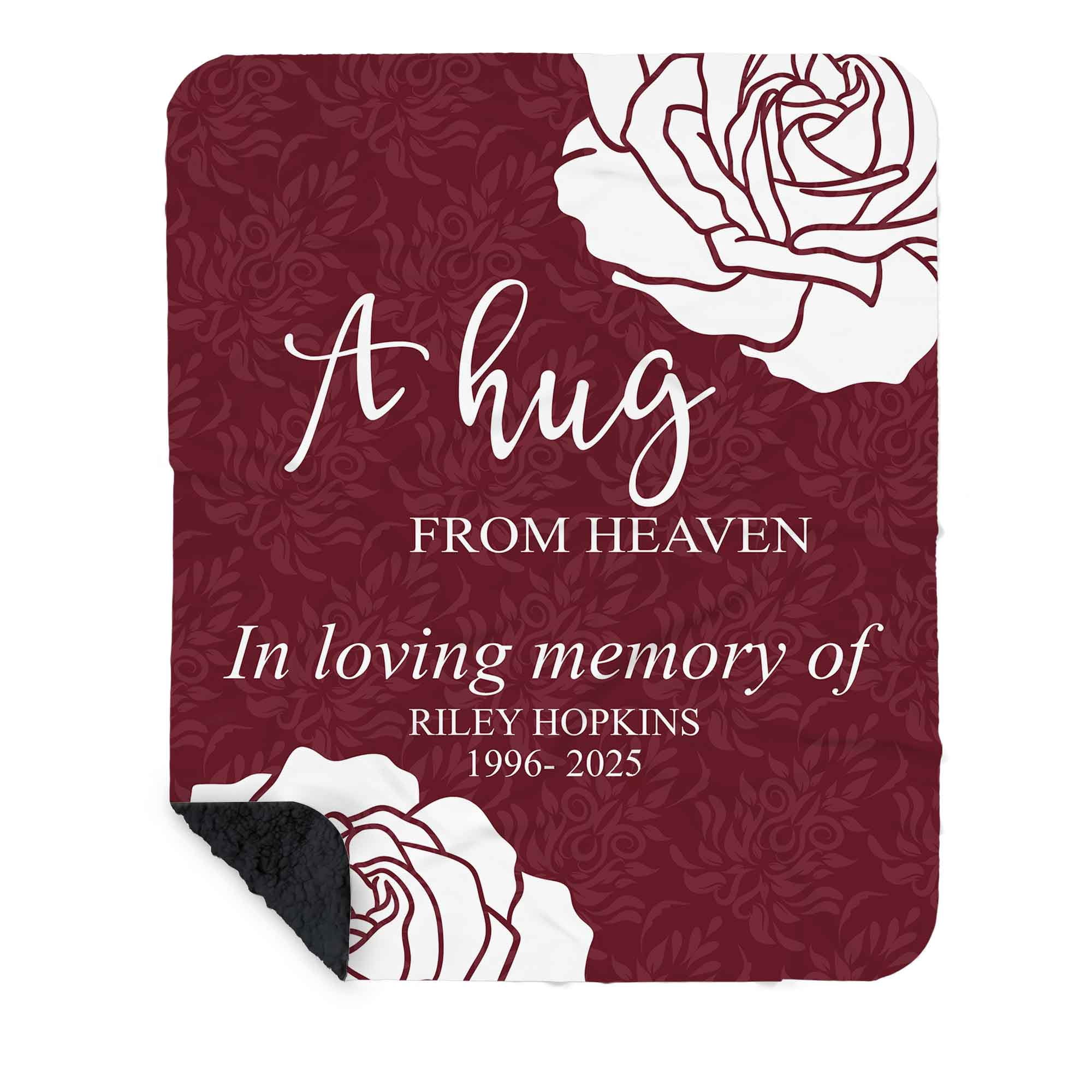 Customizaholic A Hug From Heaven Memorial Blanket, In Loving Memory ...