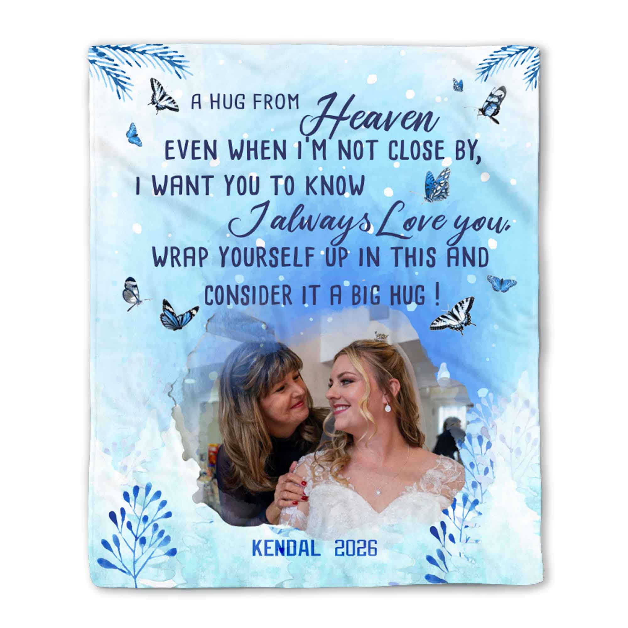 Customizaholic A Hug From Heaven Memorial Blanket, Personalized Photo ...