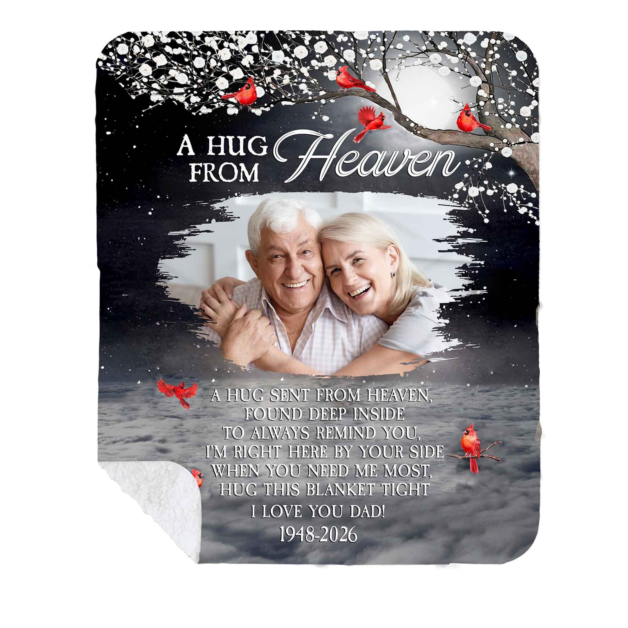 Customizaholic A Hug From Heaven Personalized Memorial Blanket for Dad ...