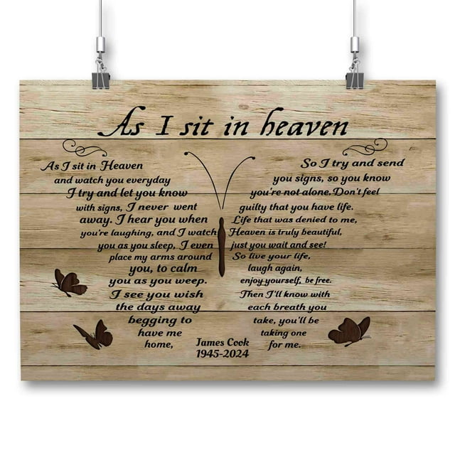 Customizaholic As I Sit In Heaven, Christian Canvas, Personalized Name ...