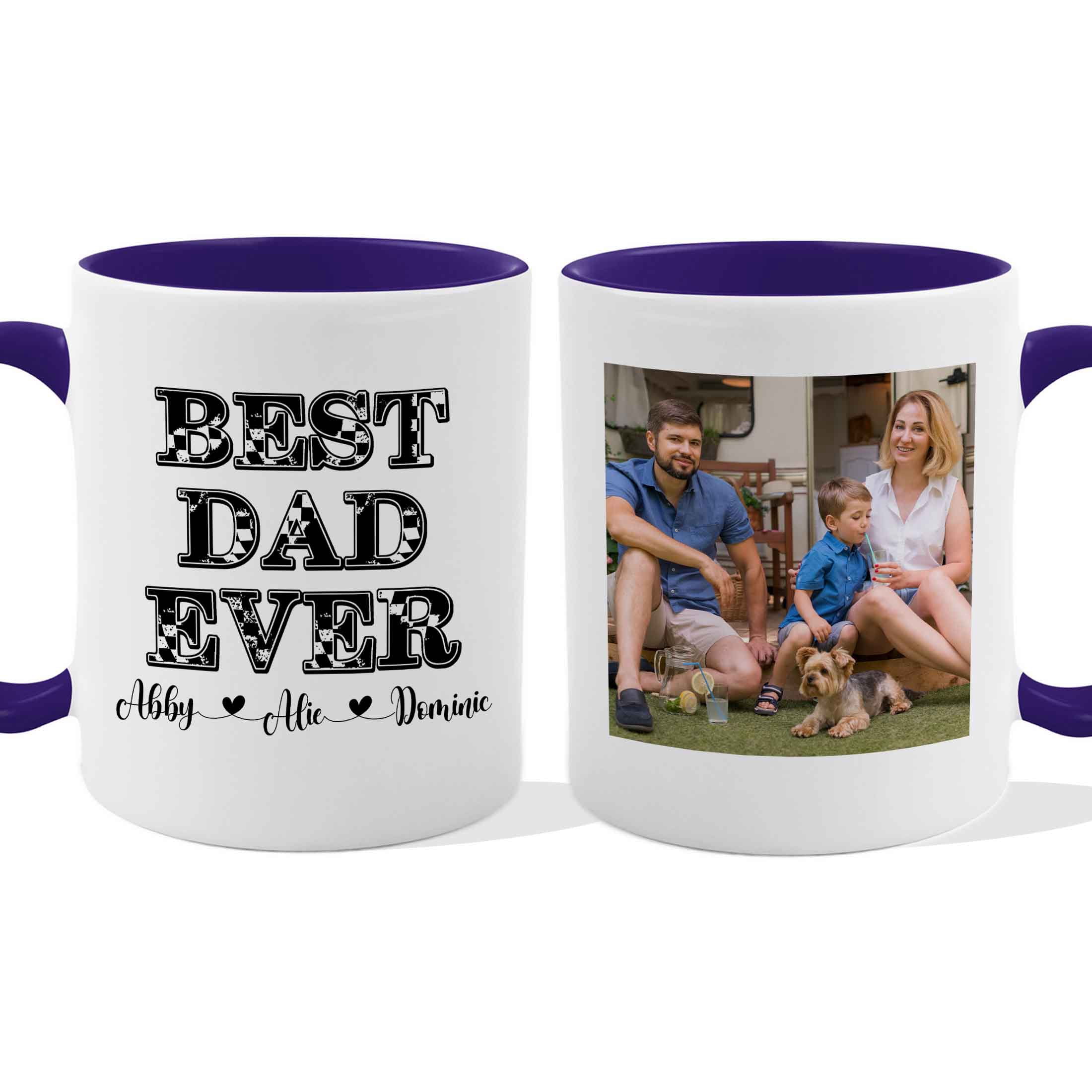 Customizaholic Best Dad Ever Personalized Photo Mug with Kids Names ...