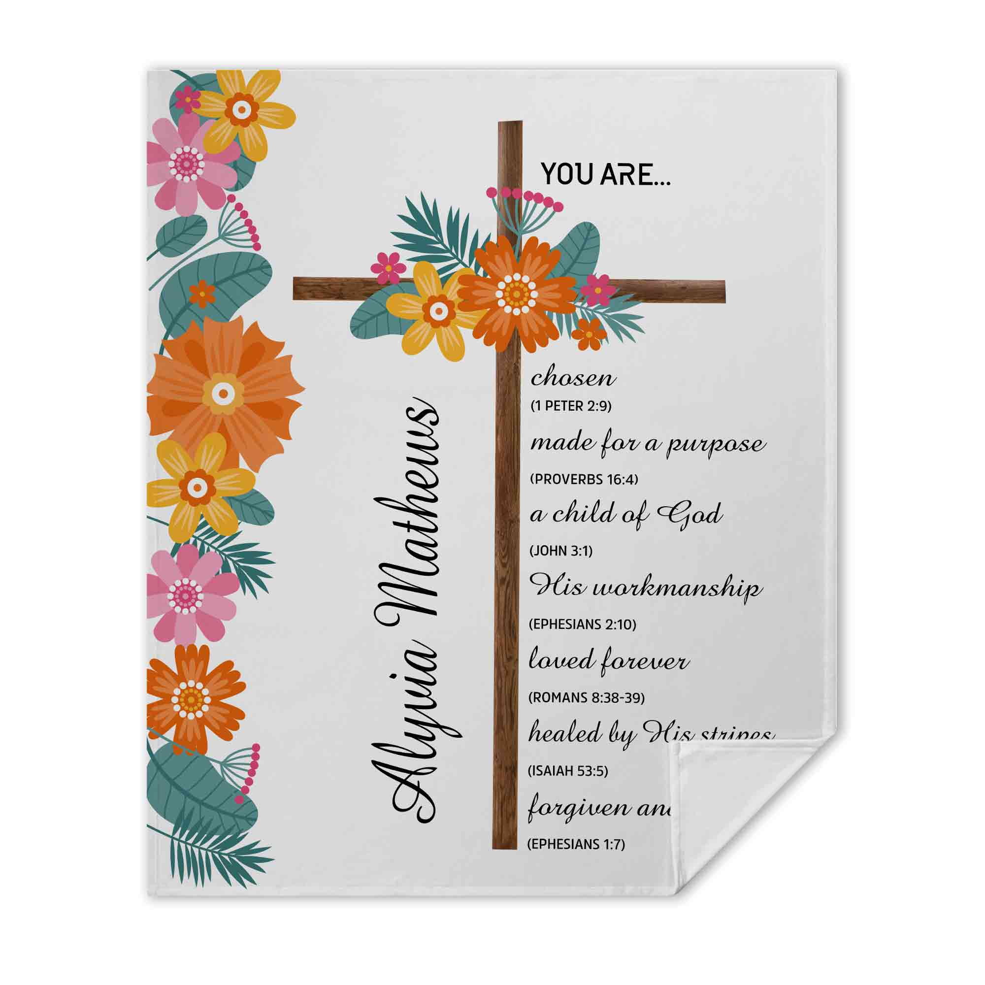 Customizaholic Christian Blanket, Custom Name Blanket, Scripture ...