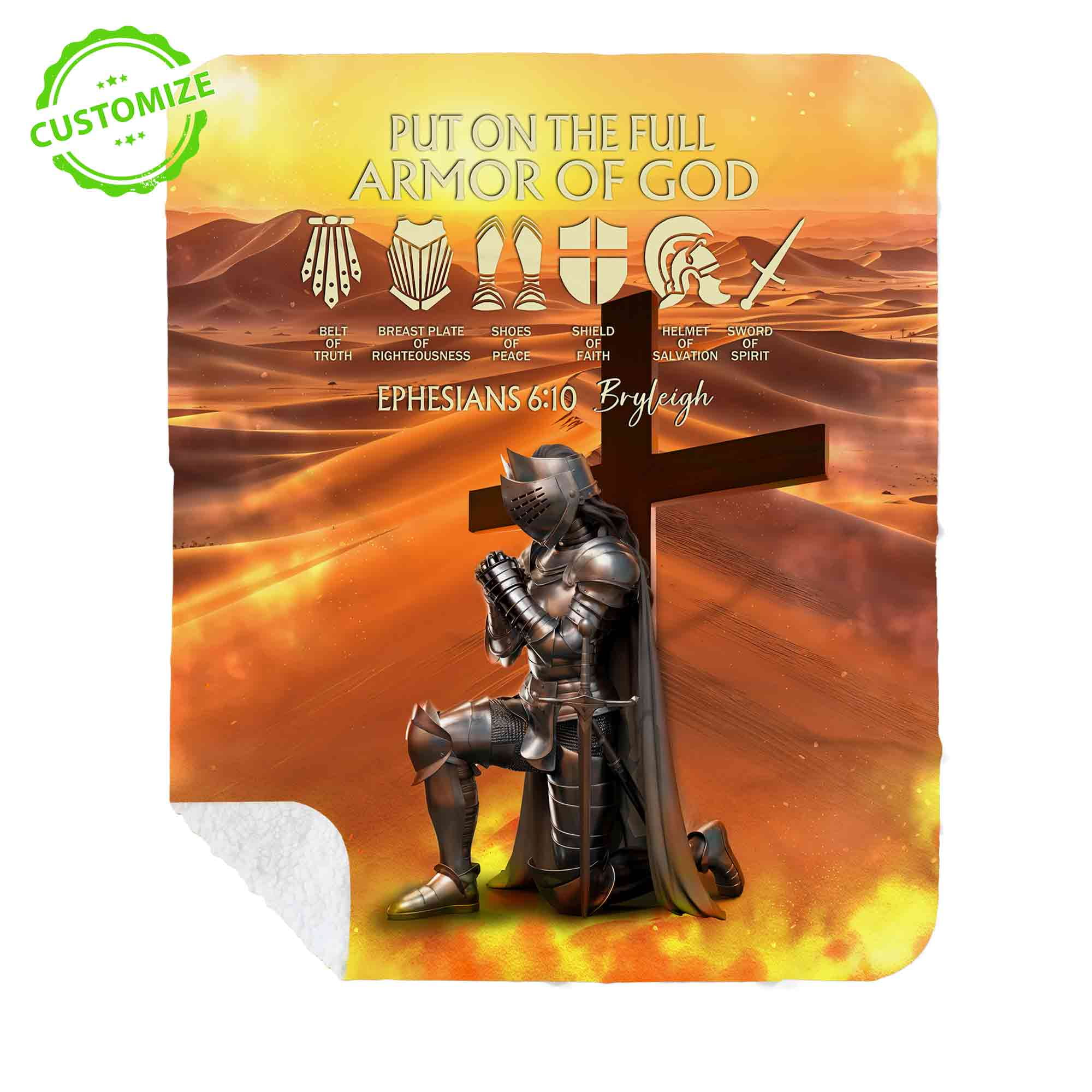 Customizaholic Custom Blanket With Name, Armor Of God Blanket ...