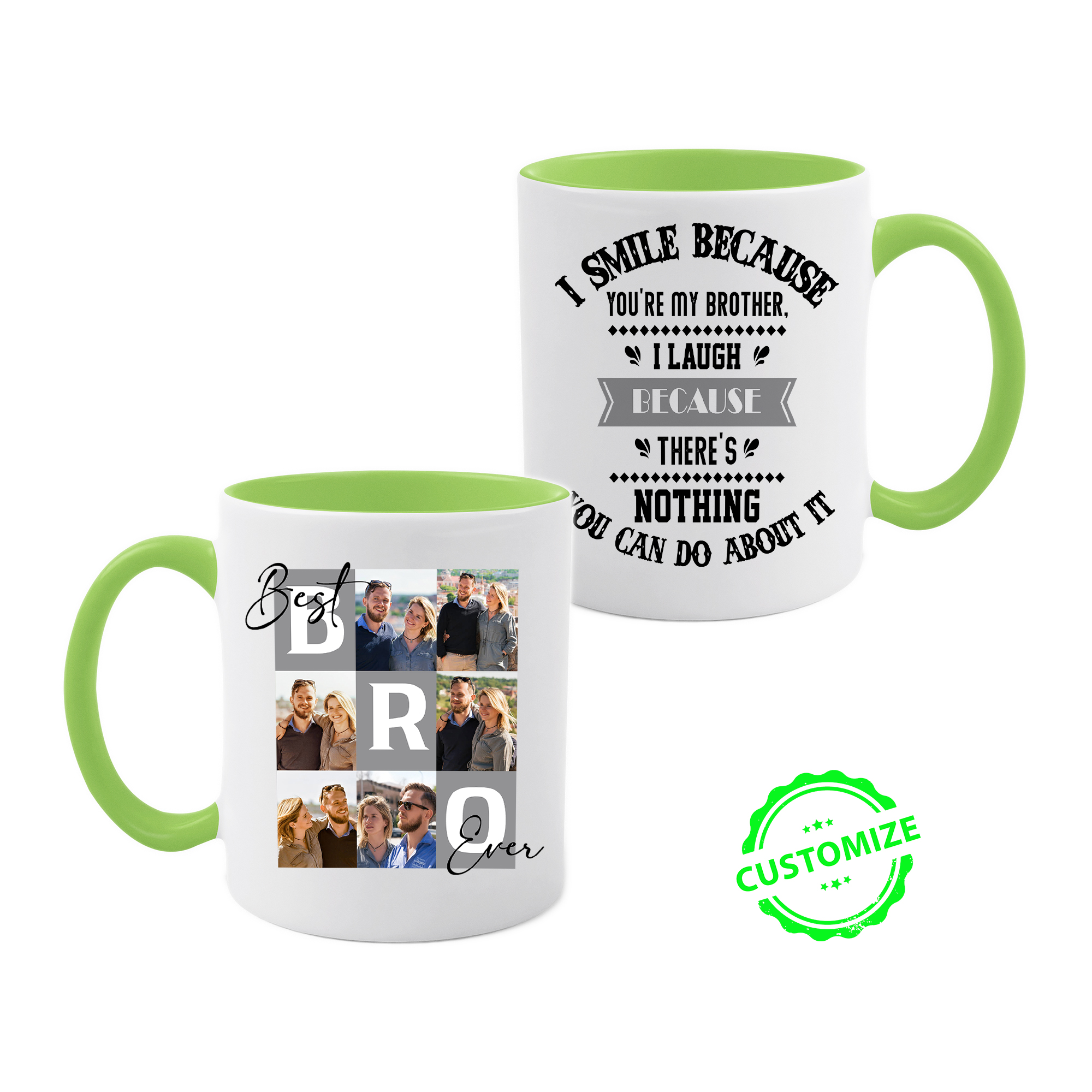 Customizaholic Custom Brother Photo Mug, Best Bro Ever Mug, Funny ...